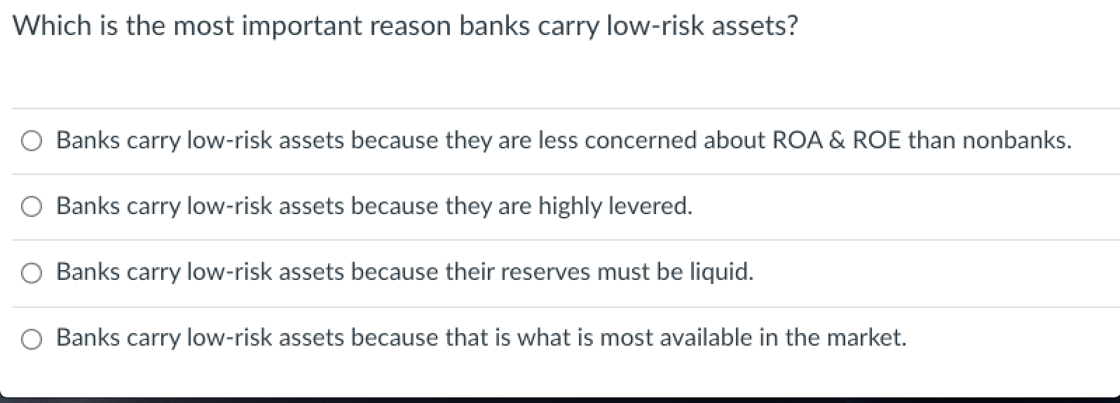Solved Which is the most important reason banks carry | Chegg.com