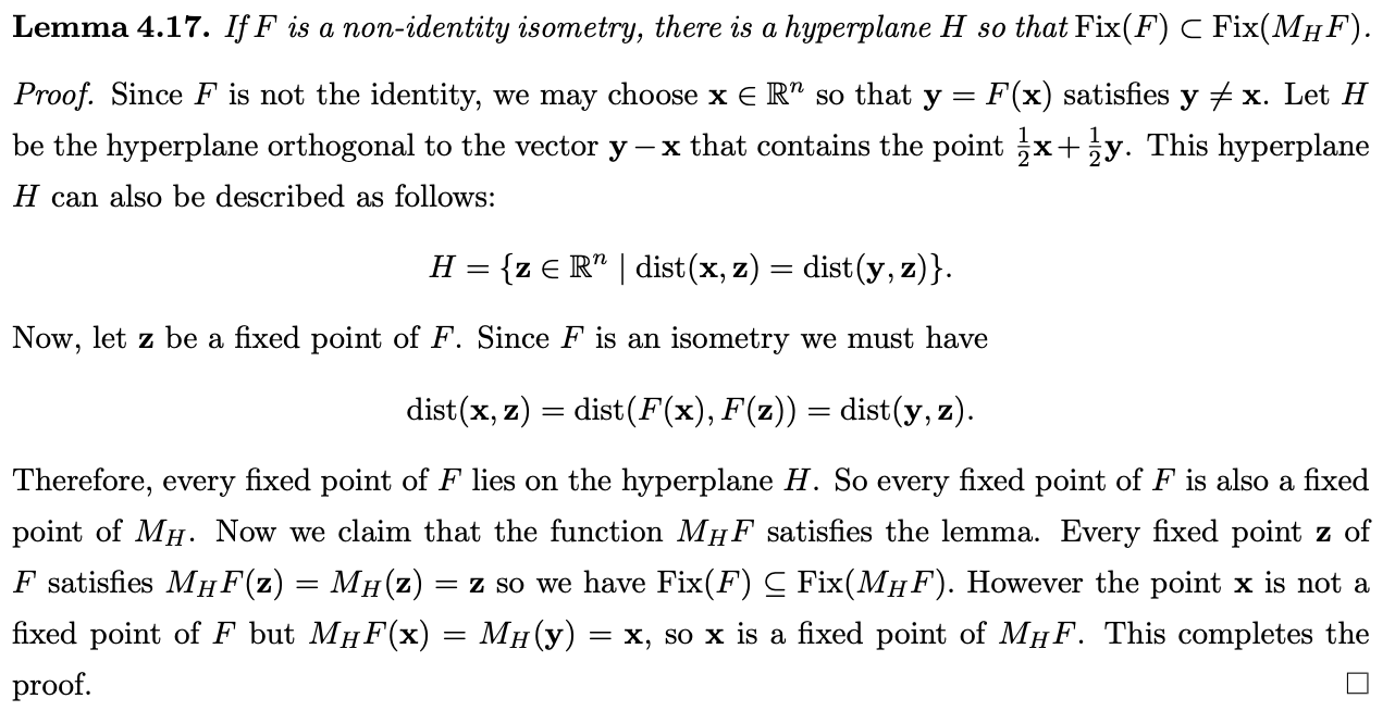 Solved 5. Let F be a non-identity isometry of Rn and assume | Chegg.com