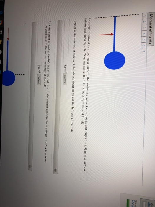 Solved Moment of Inertia An object is formed by attaching a | Chegg.com