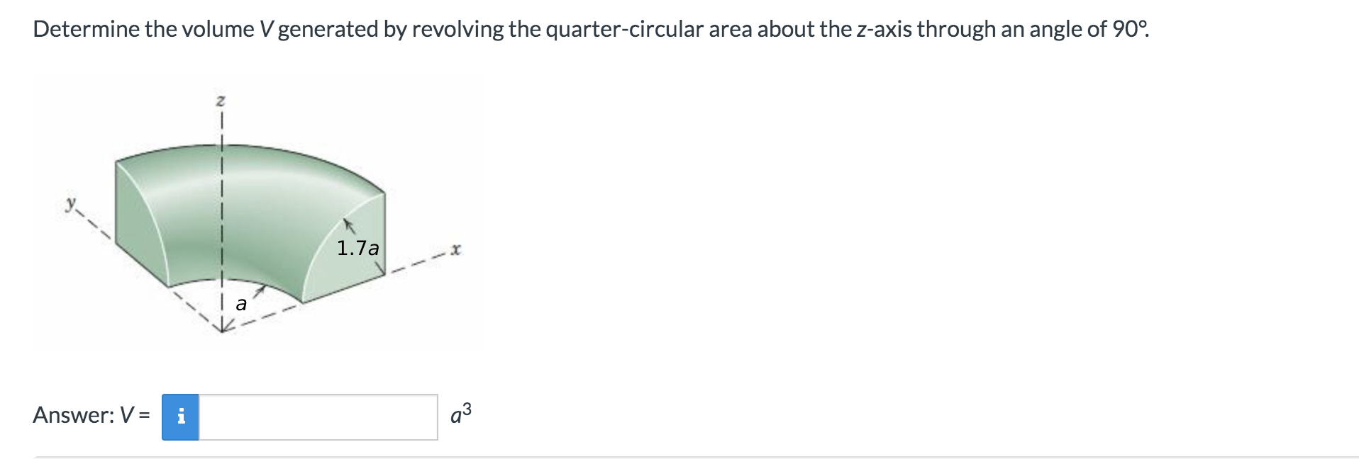 Solved Determine the volume V generated by revolving the | Chegg.com