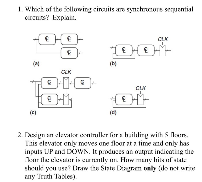 Solved 1. Which of the following circuits are synchronous | Chegg.com