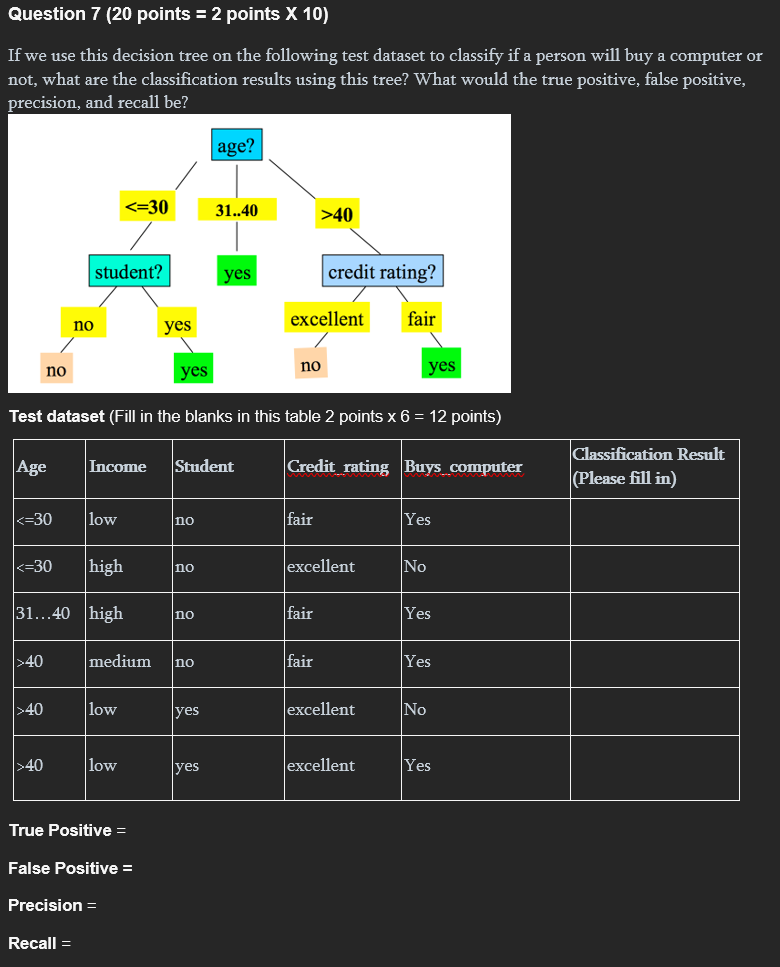 Solved Question 7(20 points =2 points X10) If we use this | Chegg.com