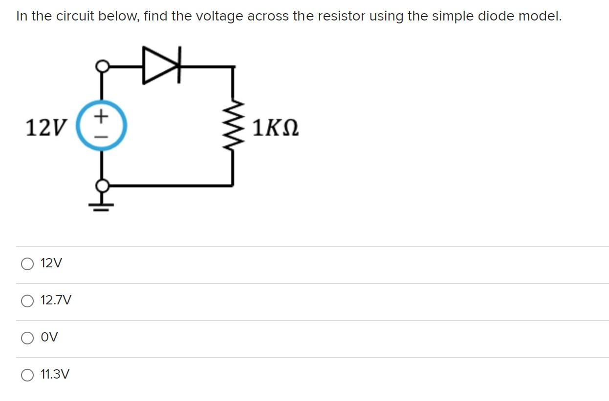 Solved In the circuit below, find the current across the | Chegg.com