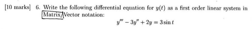 Solved 5. Write the following differential equation for y(t) | Chegg.com