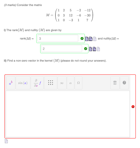 Solved (3 marks) Consider the matrix | Chegg.com