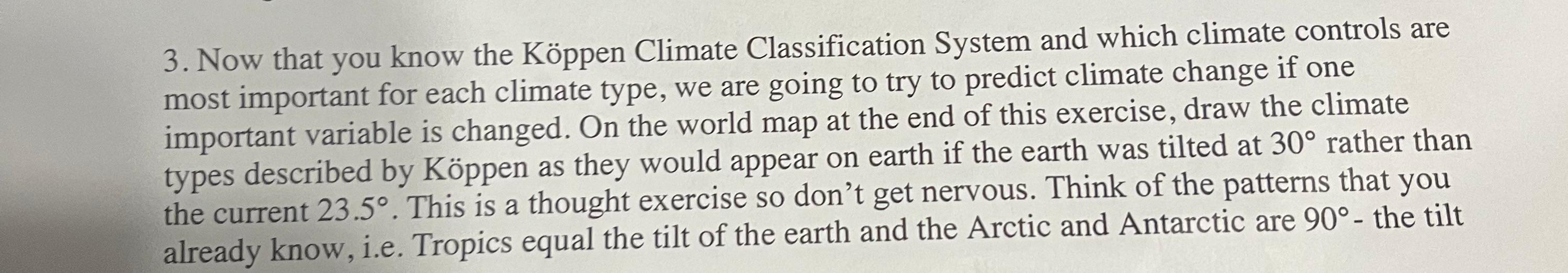 Solved 3. Now that you know the Köppen Climate | Chegg.com