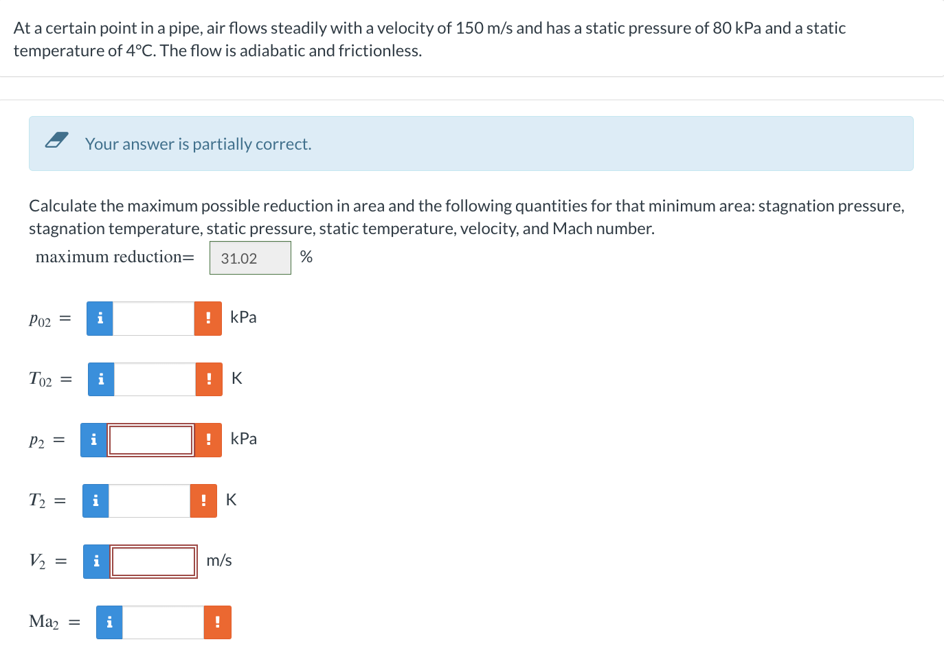 Solved At a certain point in a pipe, air flows steadily with | Chegg.com