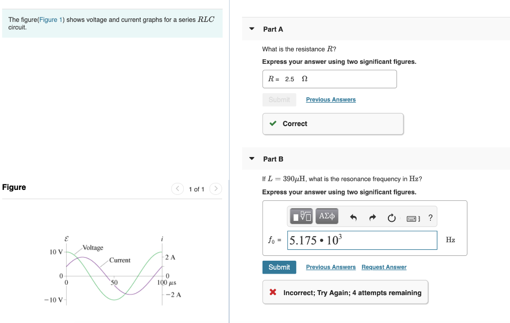 Solved The figure(Figure 1) shows voltage and current graphs | Chegg.com
