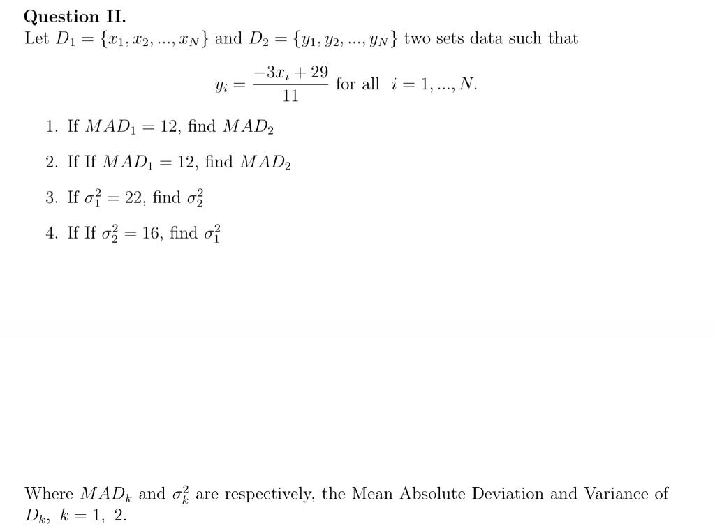 Solved Let D1={x1,x2,…,xN} and D2={y1,y2,…,yN} two sets data | Chegg.com