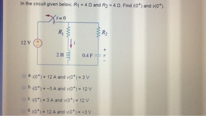 Solved In the circuit given below, R1 = 4 Ω and R2 = 4 Ω. | Chegg.com