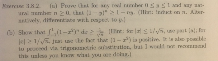 Solved Exercise 3.8.2. (a) Prove that for any real number | Chegg.com