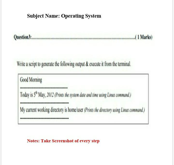 Solved Subject Name Operating System ion3 Chegg