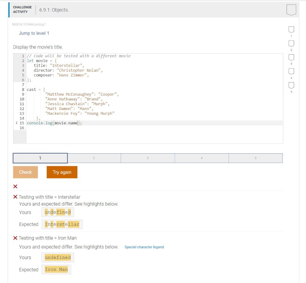 Solved CHALLENGE ACTIVITY 6.9.1: Objects | Chegg.com
