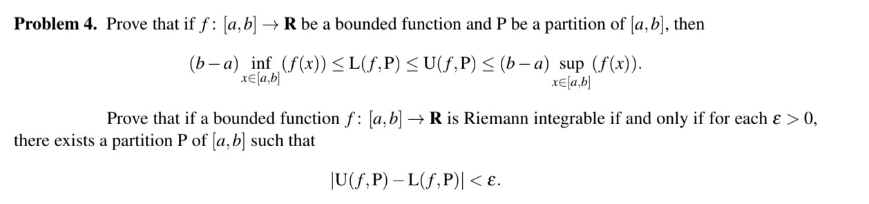 Solved Problem 4 Prove That If F Ab R Be A Bounded 7073