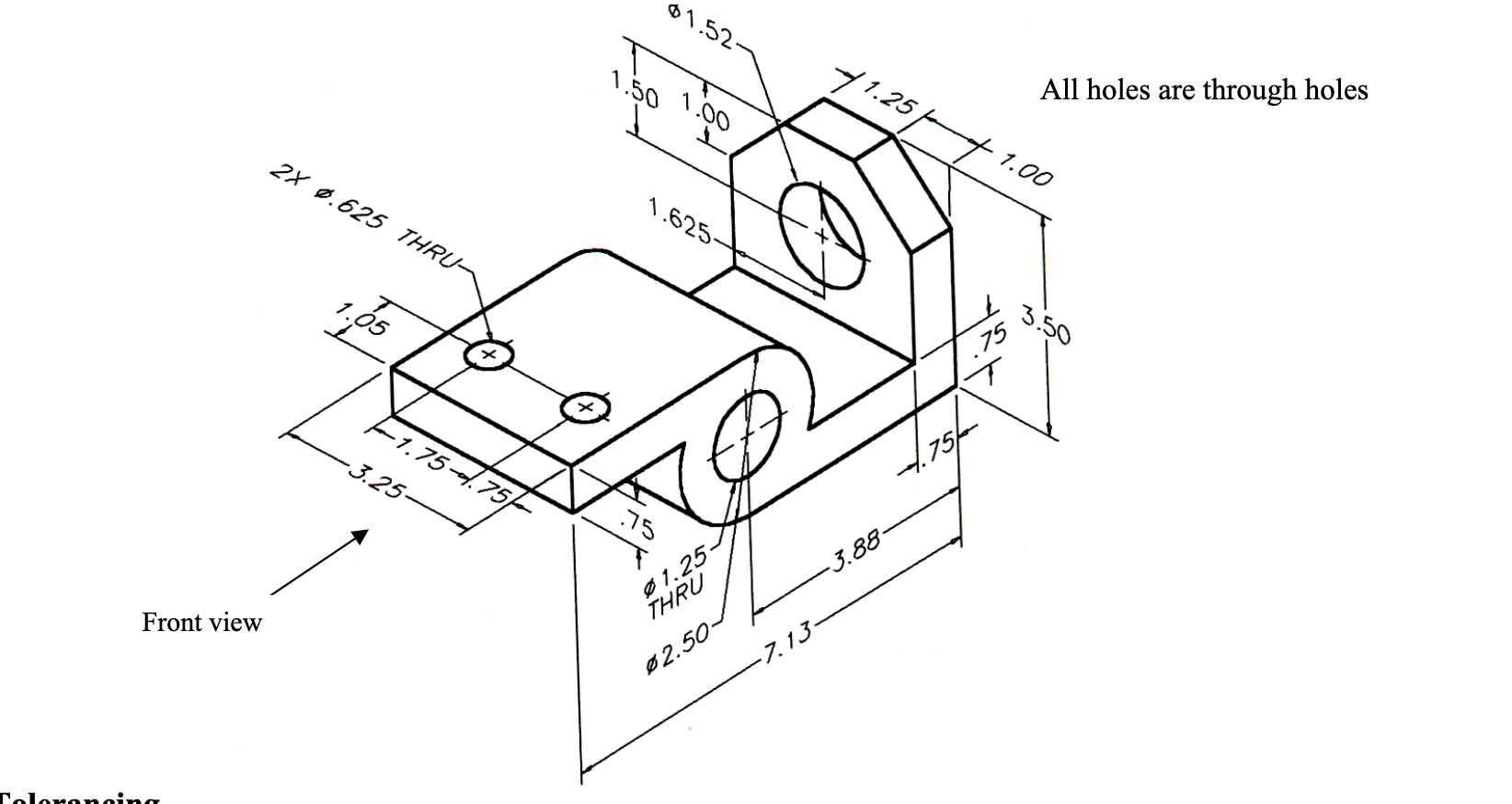 Solved can someone please help me drawing this on solidwork | Chegg.com