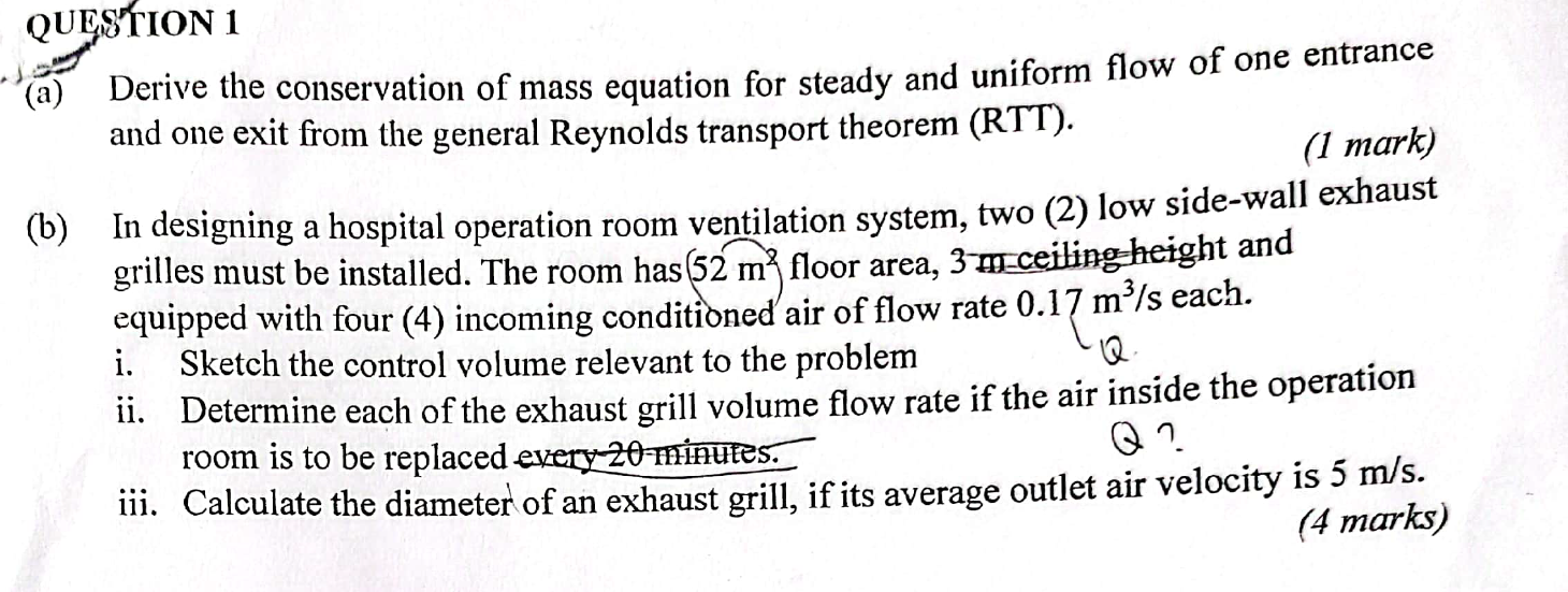 Solved QUESTION 1(a) ﻿Derive the conservation of mass | Chegg.com