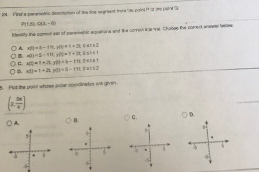 Solved 24 Find a parametric description of the line segment | Chegg.com