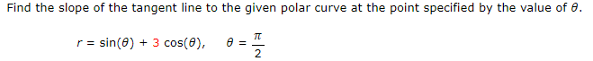 Solved Find the slope of the tangent line to the given polar | Chegg.com