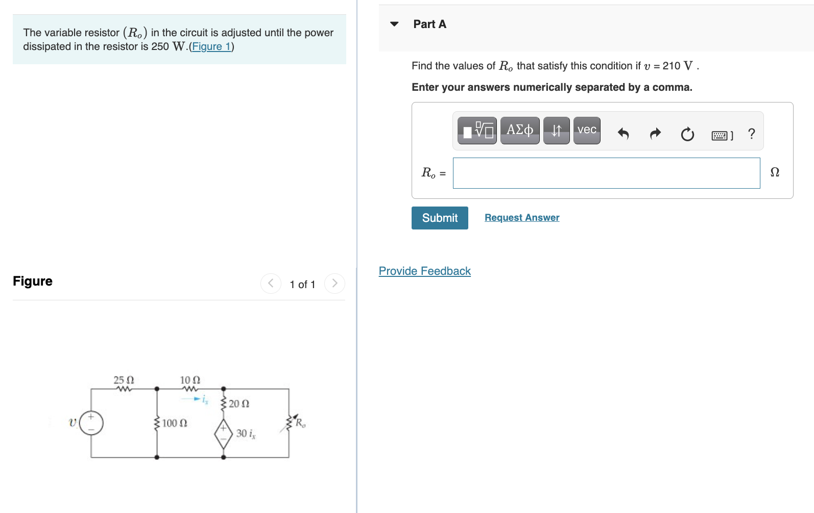Solved The variable resistor (R0) in the circuit is adjusted | Chegg.com