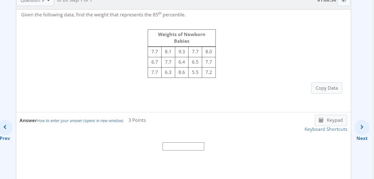 Solved Given the following data, find the weight that | Chegg.com