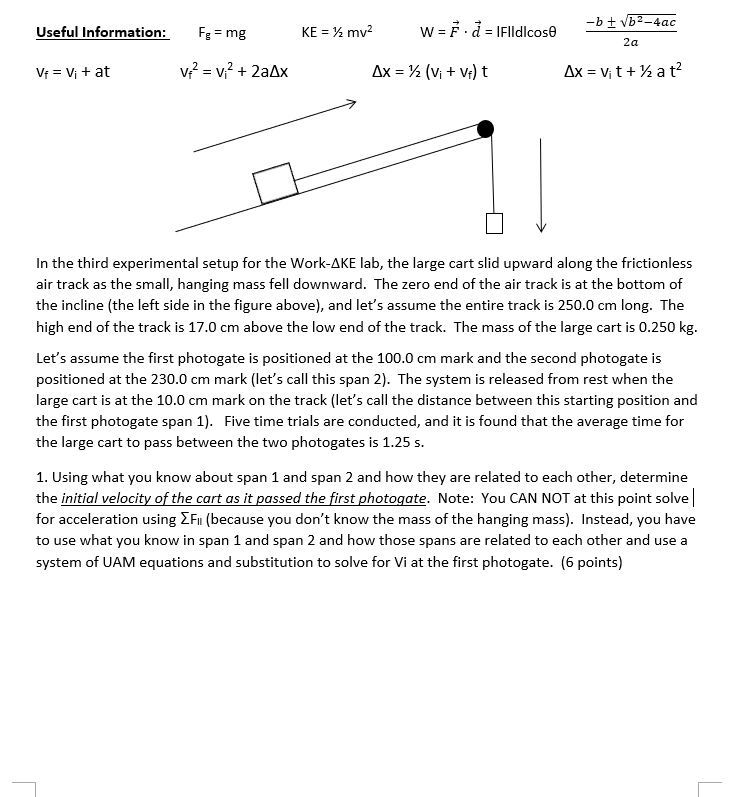 Solved Useful Information: Fg=mgKE=1/2mv2 | Chegg.com