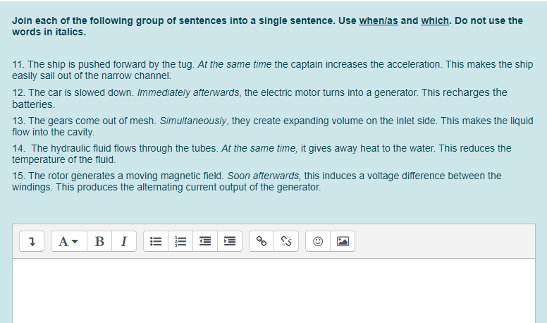 Solved Join each of the following group of sentences into a | Chegg.com