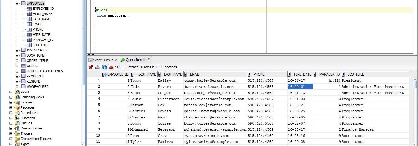 Solved For each employee hired before October 2016, display | Chegg.com