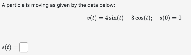 Solved A particle is moving as given by the data below: | Chegg.com