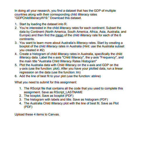 Homework 7 Basic Introduction to Coding and R Script | Chegg.com