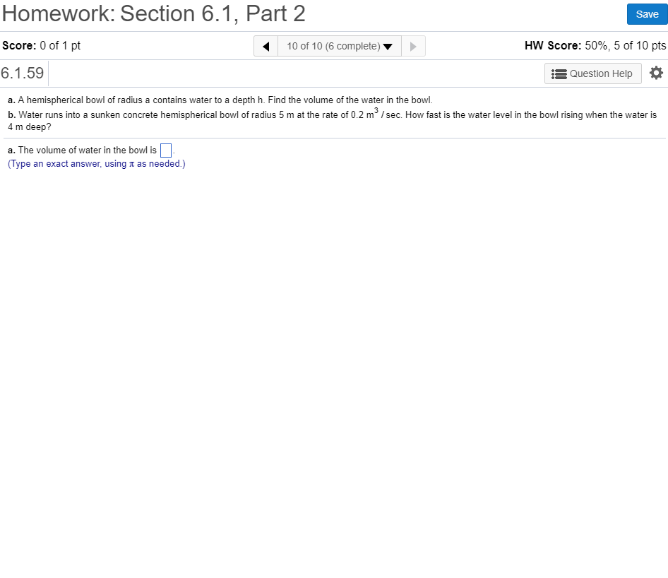 Solved Homework Section 6 1 Part 2 Save Score 0 Of 1 Pt