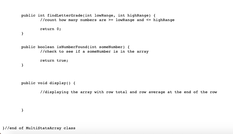 Solved CSC110AB Ch 7 Program 2: MultiStatsArray – using a | Chegg.com