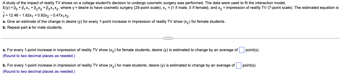 Solved A study of the impact of reality TV shows on a | Chegg.com