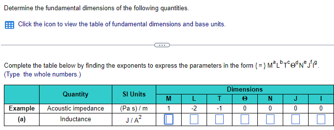 Solved Determine the fundamental dimensions of the following | Chegg.com