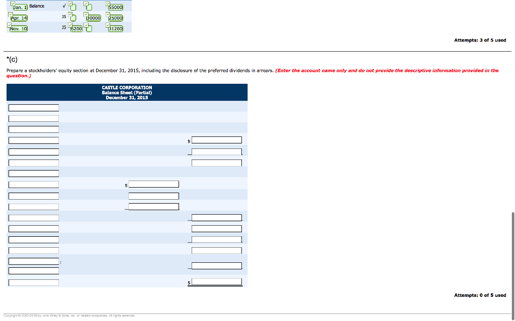 Solved Problem 11-3A (Part Level Submission) The | Chegg.com
