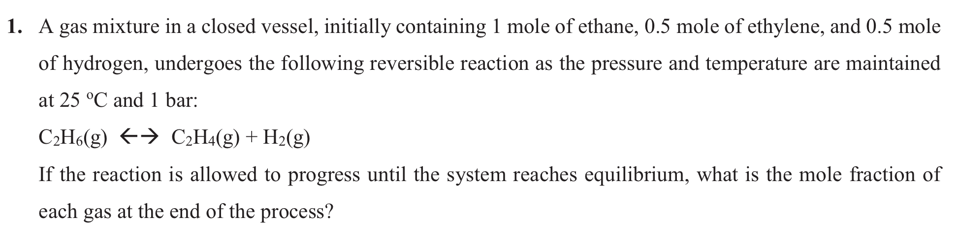 Solved A gas mixture in a closed vessel, initially | Chegg.com