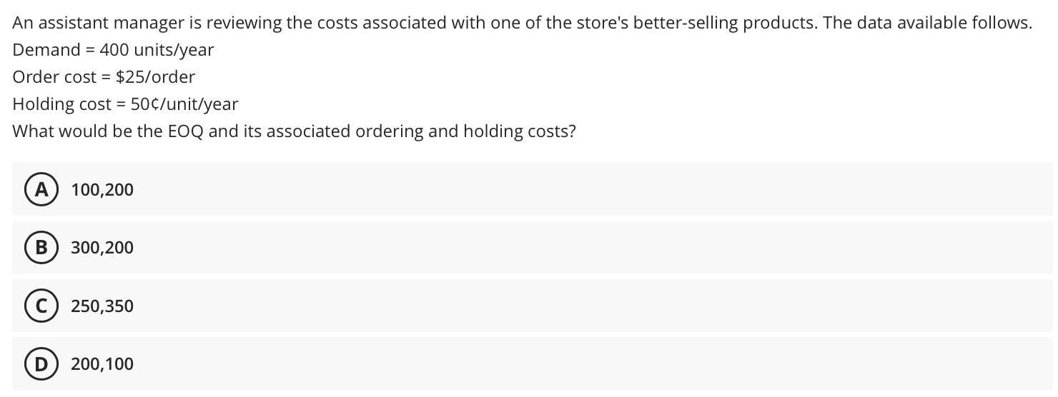 solved-an-assistant-manager-is-reviewing-the-costs-chegg