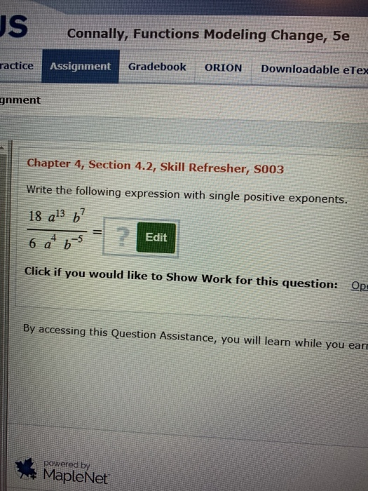 Solved Connally, Functions Modeling Change, 5e ractice | Chegg.com