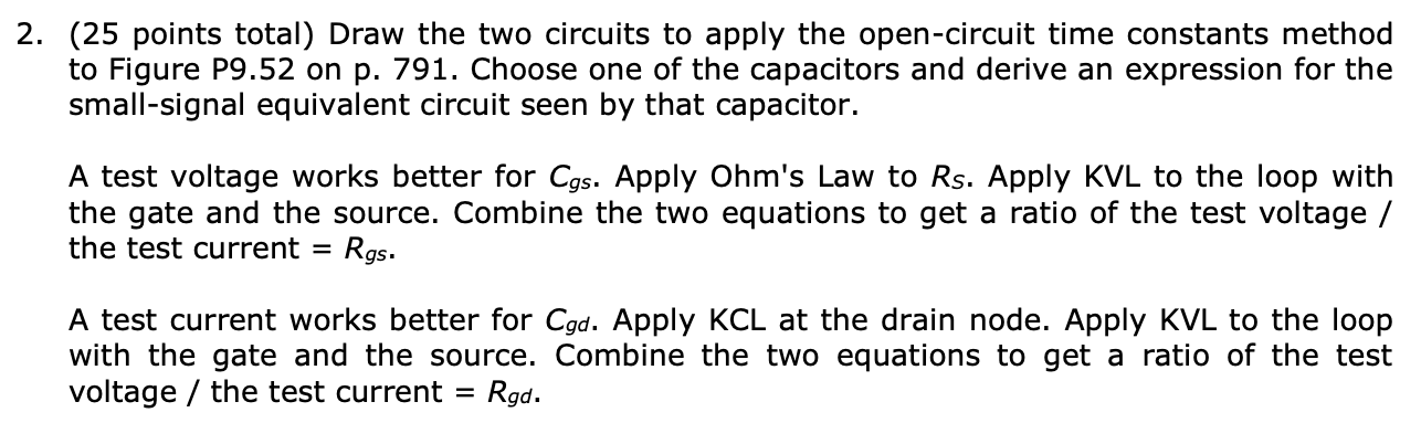 2. (25 points total) Draw the two circuits to apply | Chegg.com