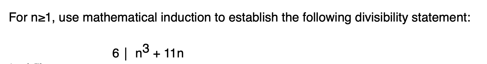 Solved For nat, use mathematical induction to establish the | Chegg.com