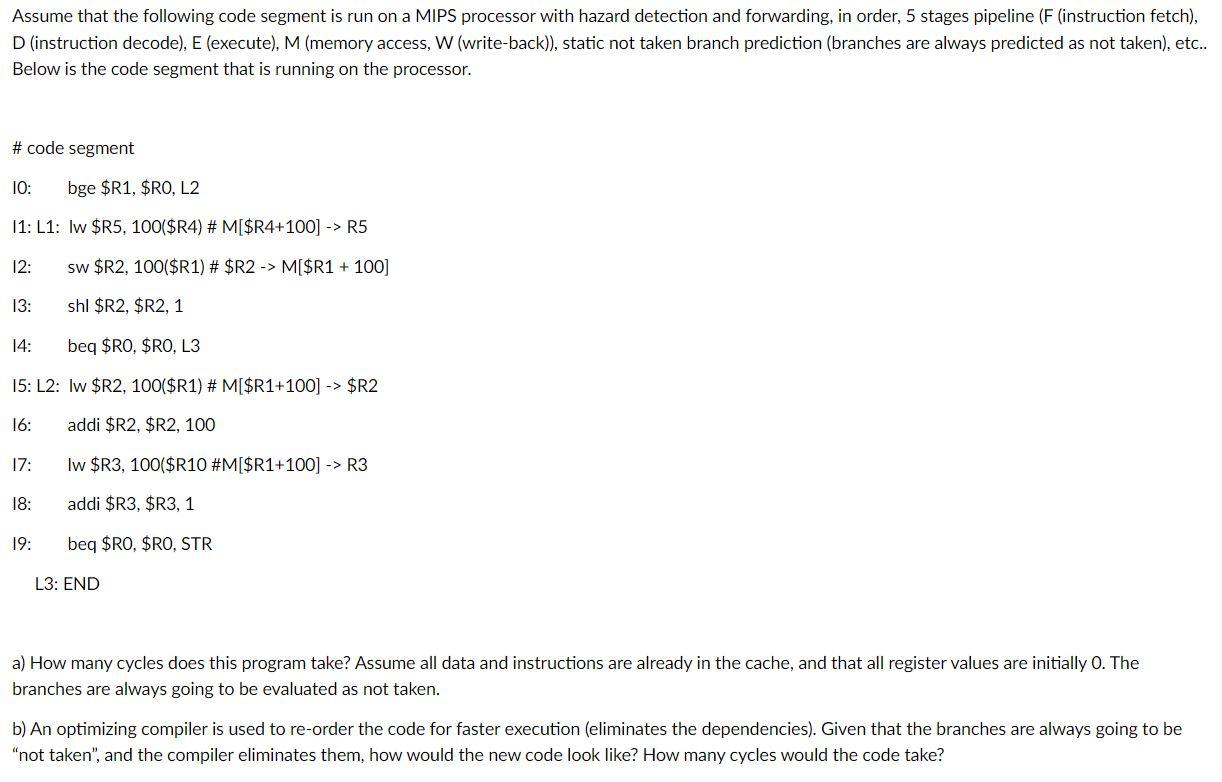 Solved Assume that the following code segment is run on a | Chegg.com