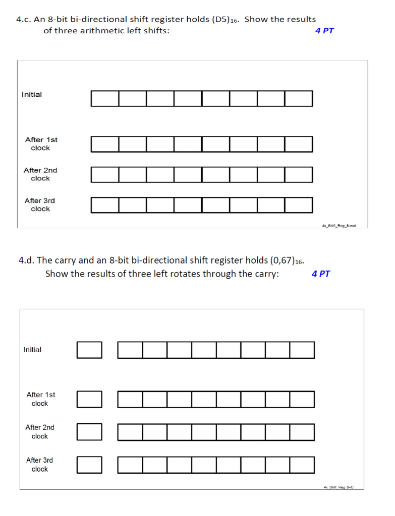 Solved 16 PT 4.a. An 8-bit bi-directional shift register | Chegg.com