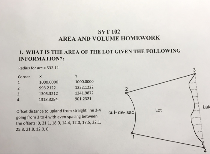 Solved SVT 102 AREA AND VOLUME HOMEWORK 1. WHAT IS THE AREA | Chegg.com