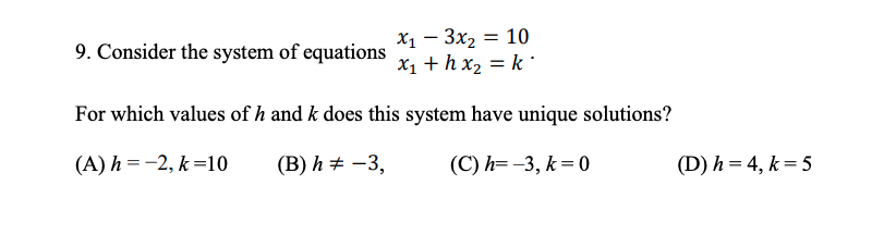 Solved Consider the system of equations | Chegg.com