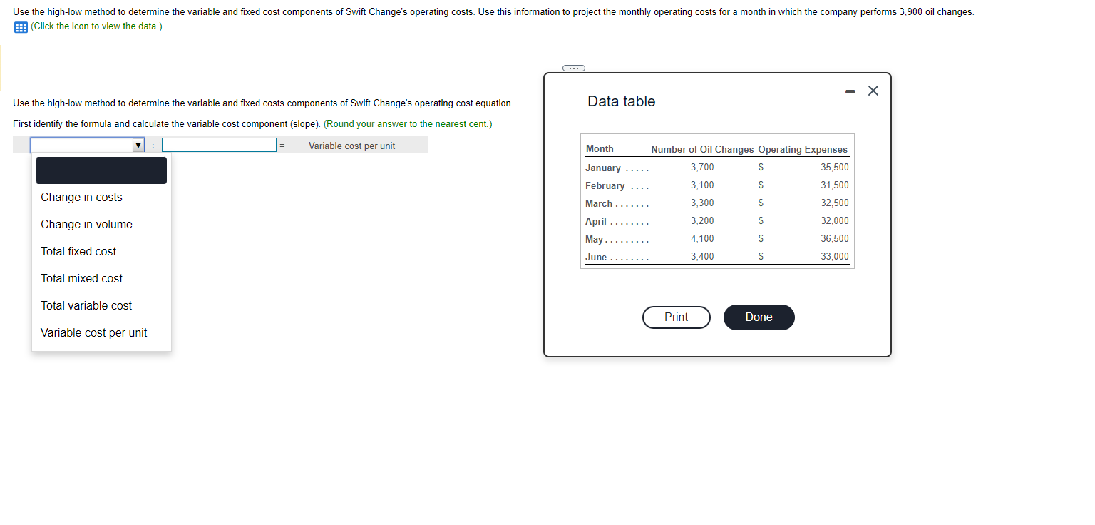 Solved (Click the icon to view the data.) Use the high-low | Chegg.com