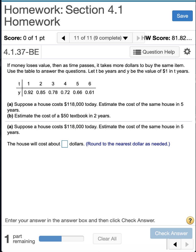 Solved Homework Section 4 1 Homework Save Score 0 Of 1 Pt