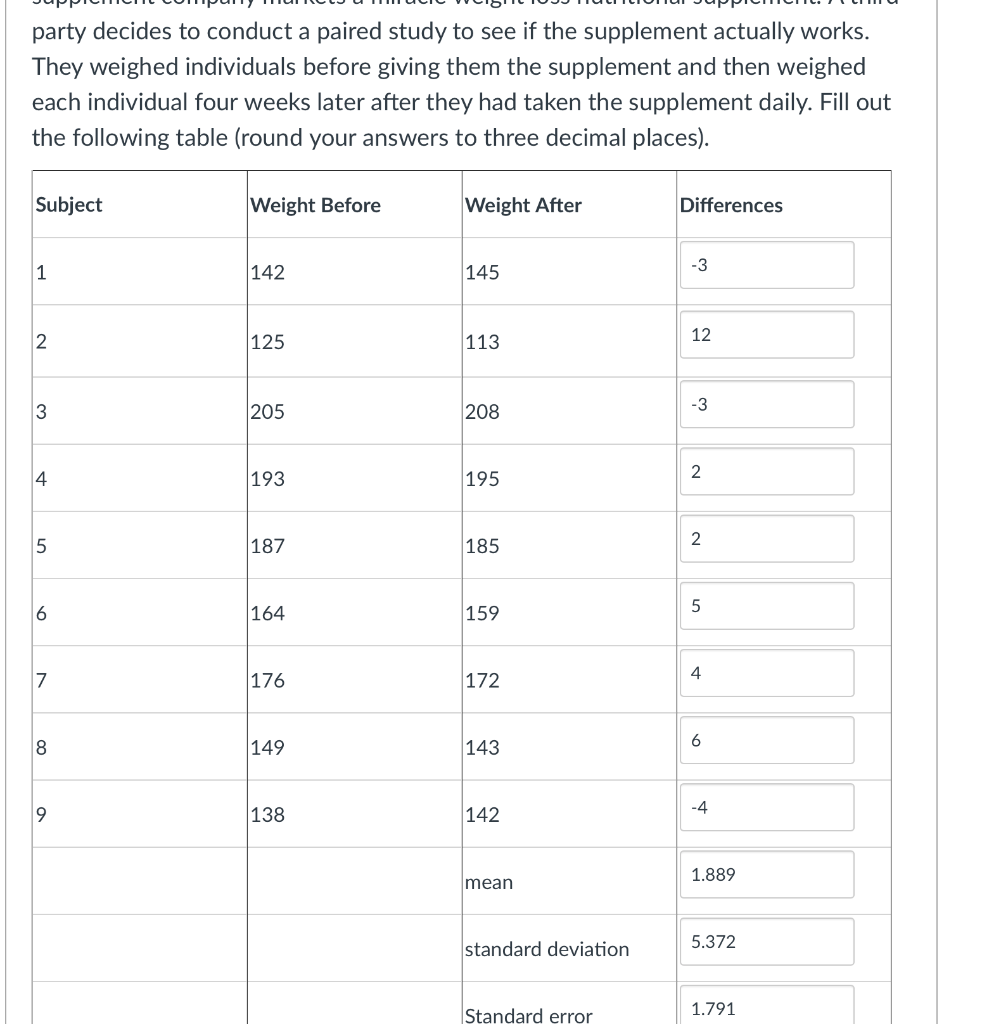 Solved party decides to conduct a paired study to see if the | Chegg.com