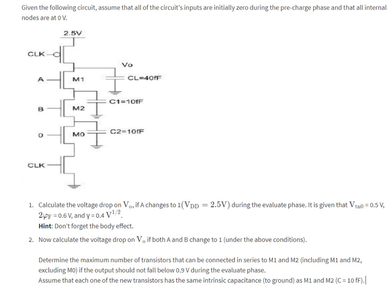 Solved Given the following circuit, assume that all of the | Chegg.com