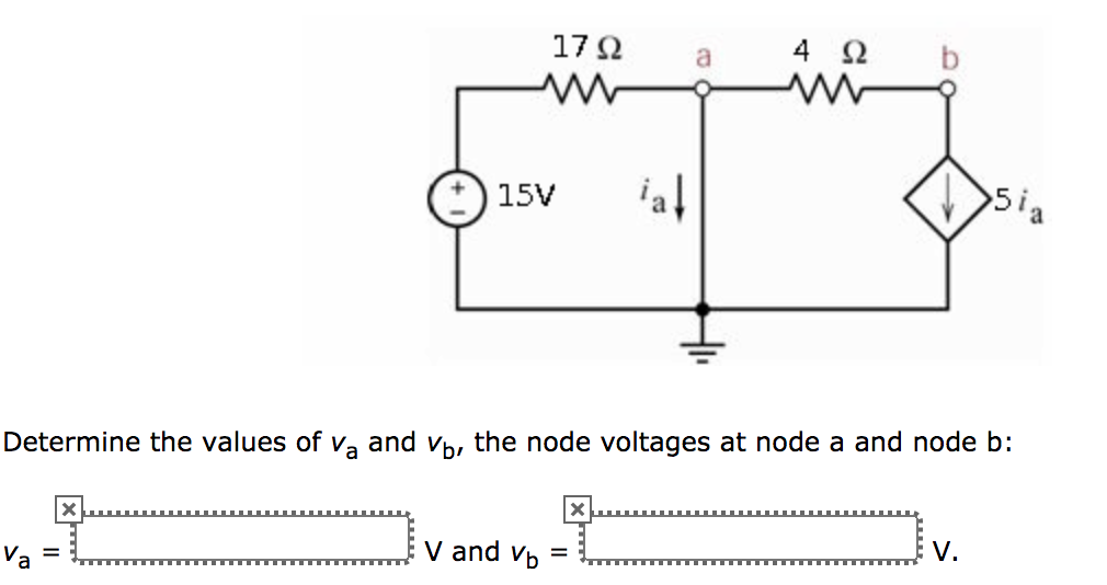 Solved 1792 a 4 92 b 15V Determine the values of va and vb, | Chegg.com