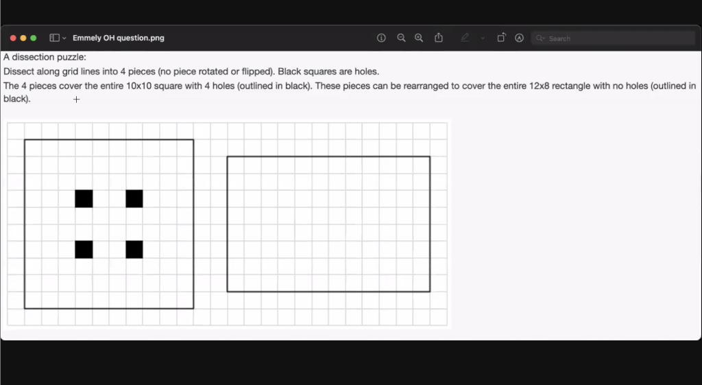 Solved A dissection puzzle: Dissect along grid lines into 4 | Chegg.com