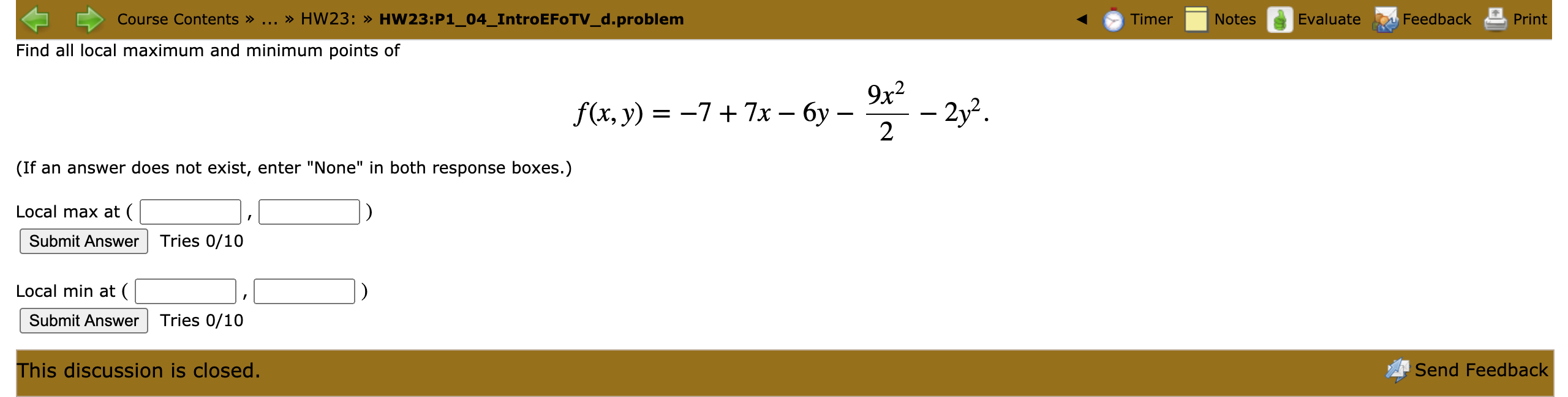 Solved Timer Notes Evaluate Feedback Print Course Contents 3865